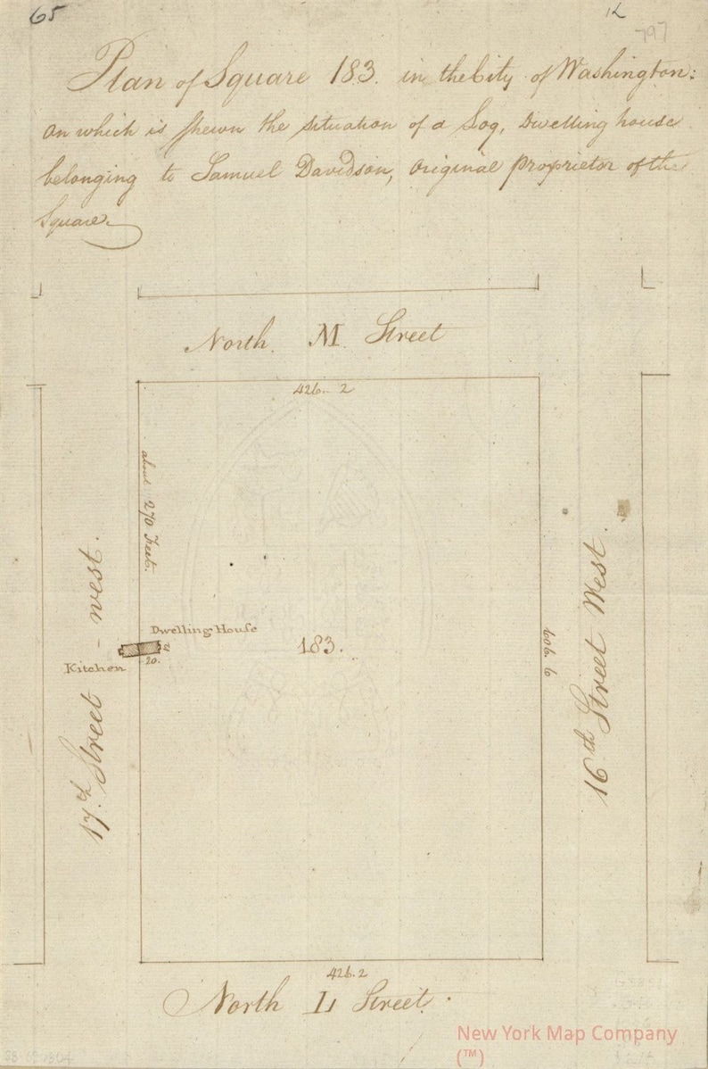 1796 Map Map of Square 183 in the City of Washington on Which - Etsy
