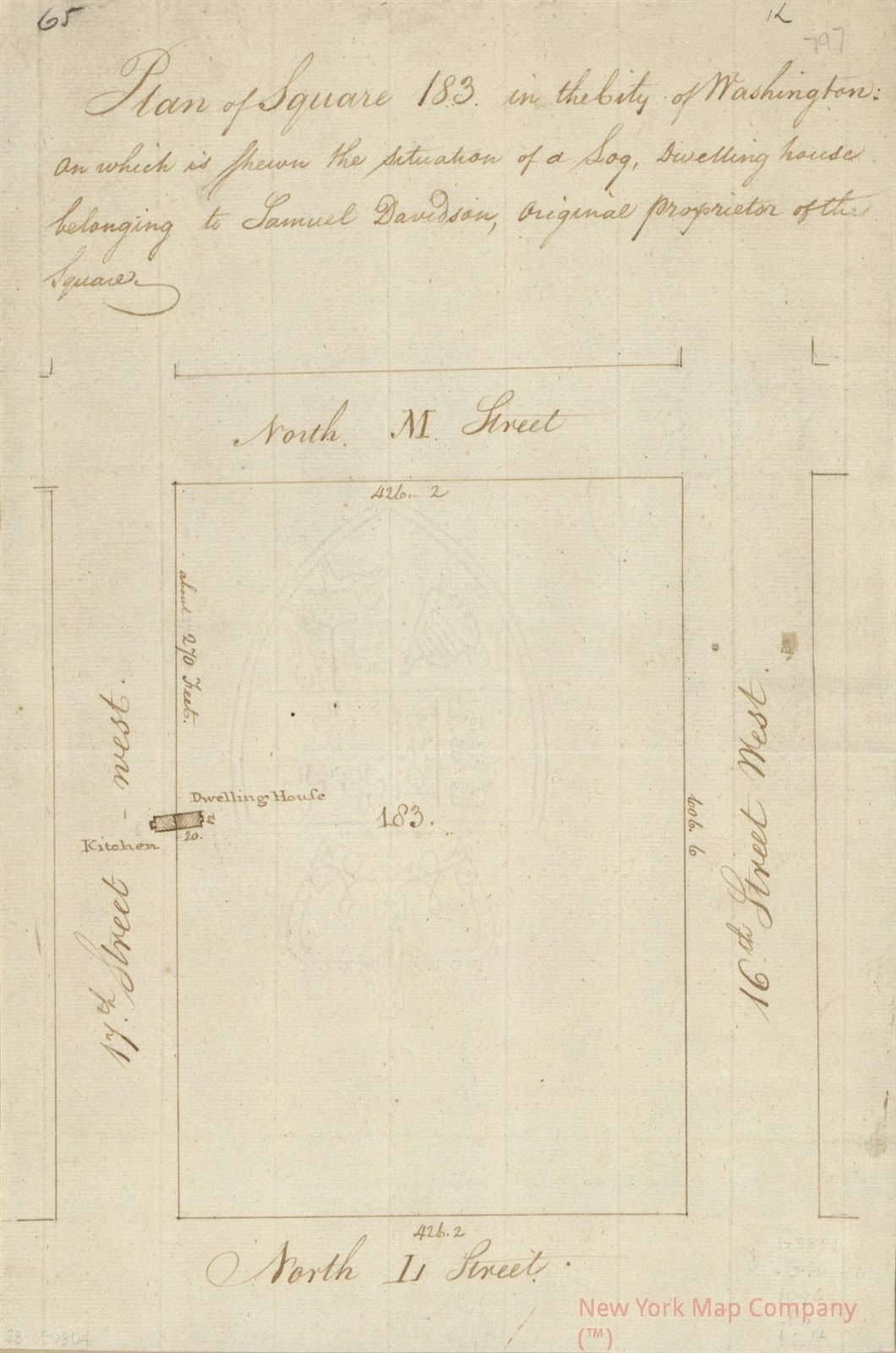 1796 Map Map of Square 183 in the City of Washington on Which - Etsy