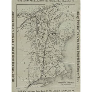 Map 1886 Map of Boston M.A. Map of the Connecticut River Line - Etsy