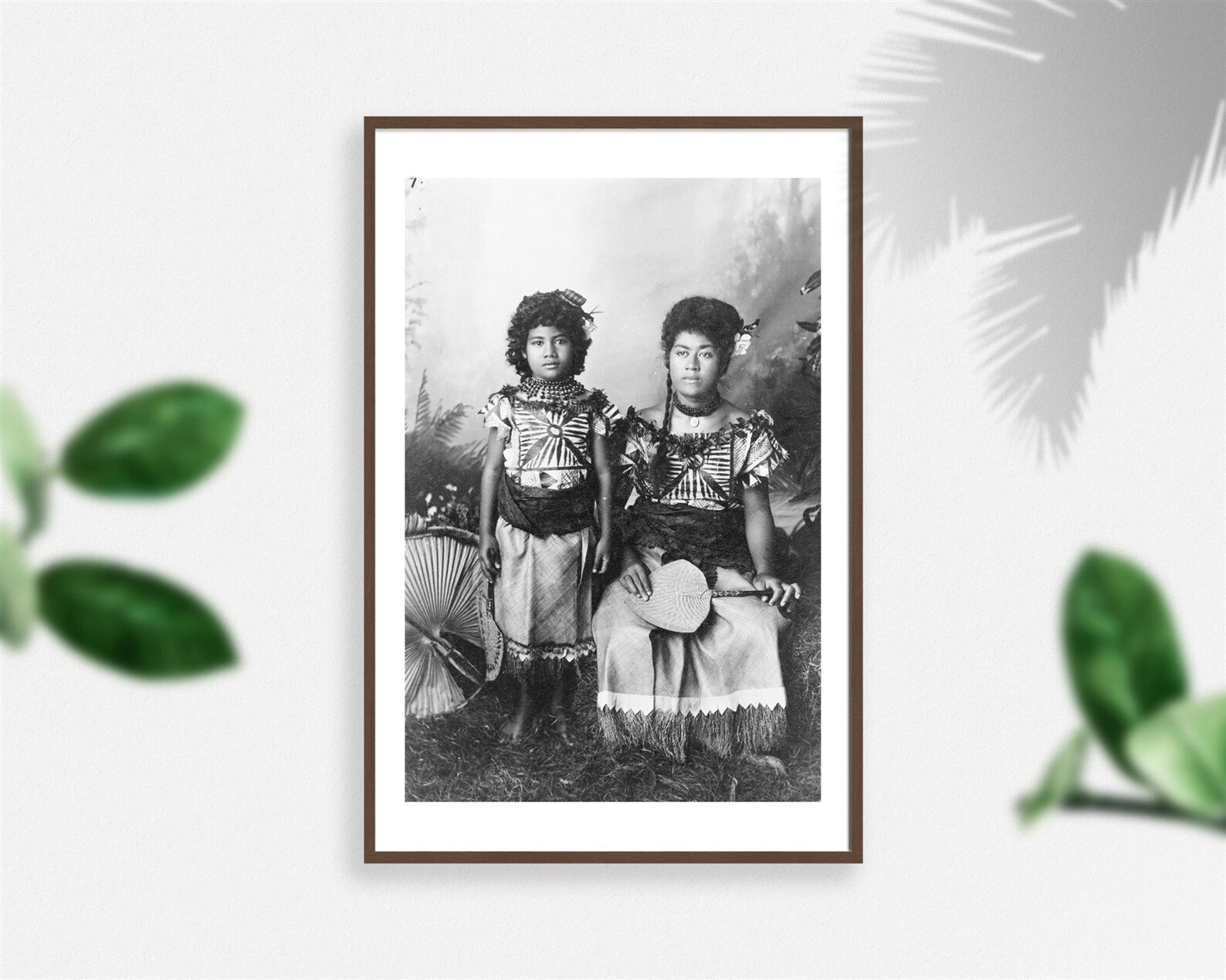 1800s Photo Portrait of Girl and Woman Samoan Princesses in - Etsy