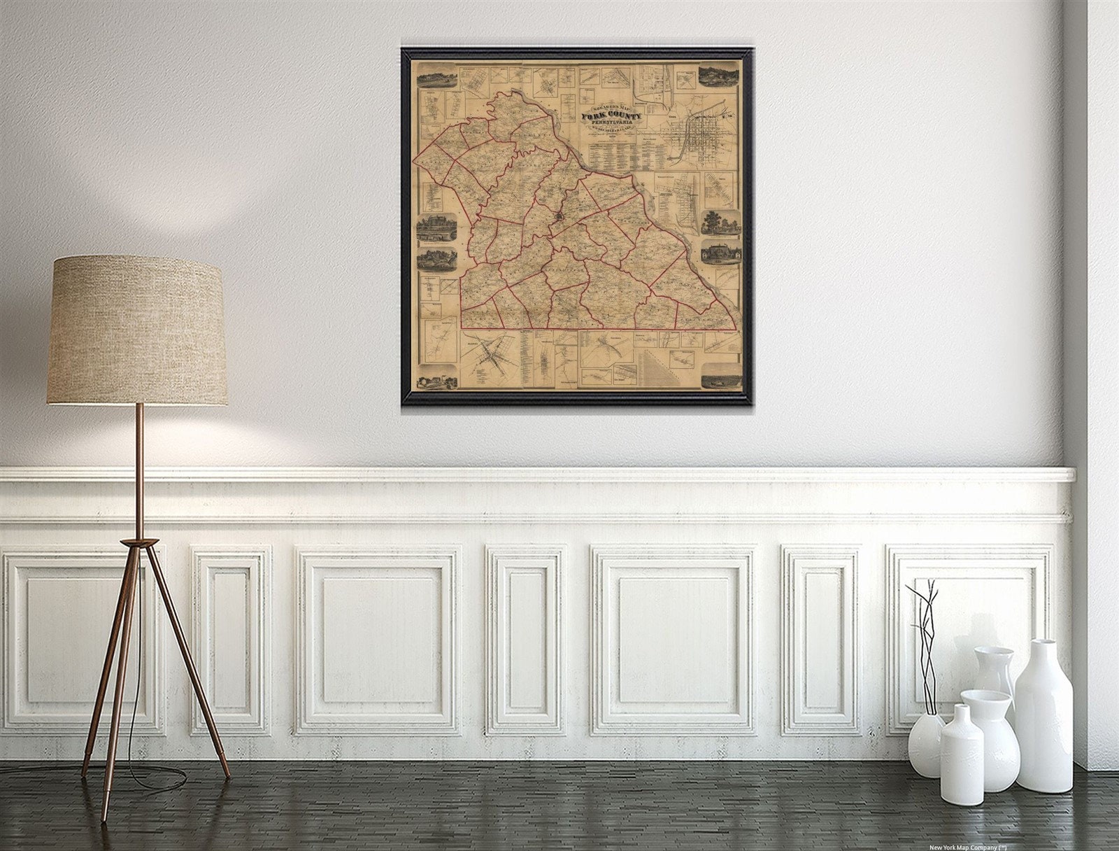 Map Summary: General-content County Map Showing Townships | Etsy