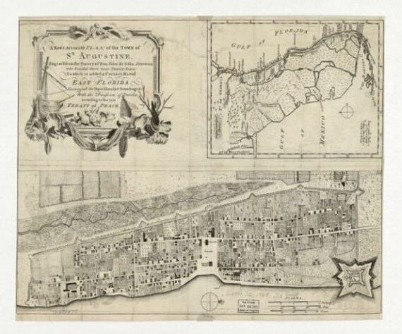 1764 Map A New and Accurate Plan of the Town of St. - Etsy