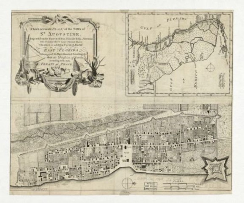 1764 Map A New and Accurate Plan of the Town of St. - Etsy