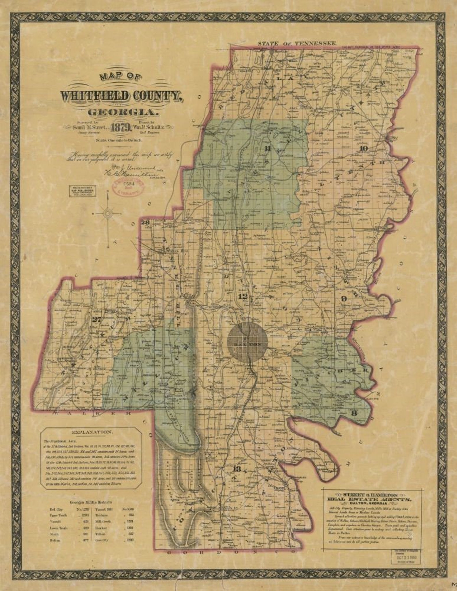 1879 Map of Whitfield County Georgia Whitfield County - Etsy