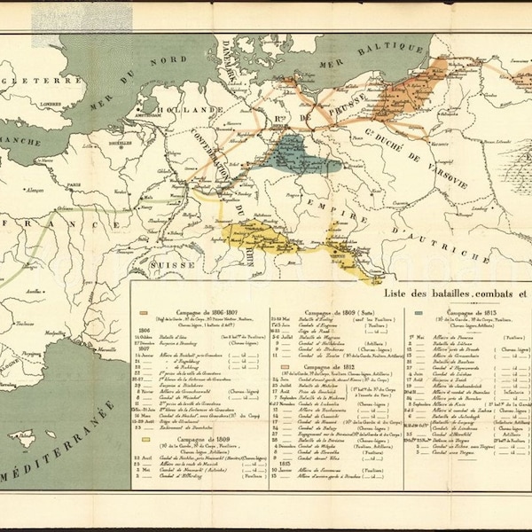 Napoleonic Wars Map - Etsy