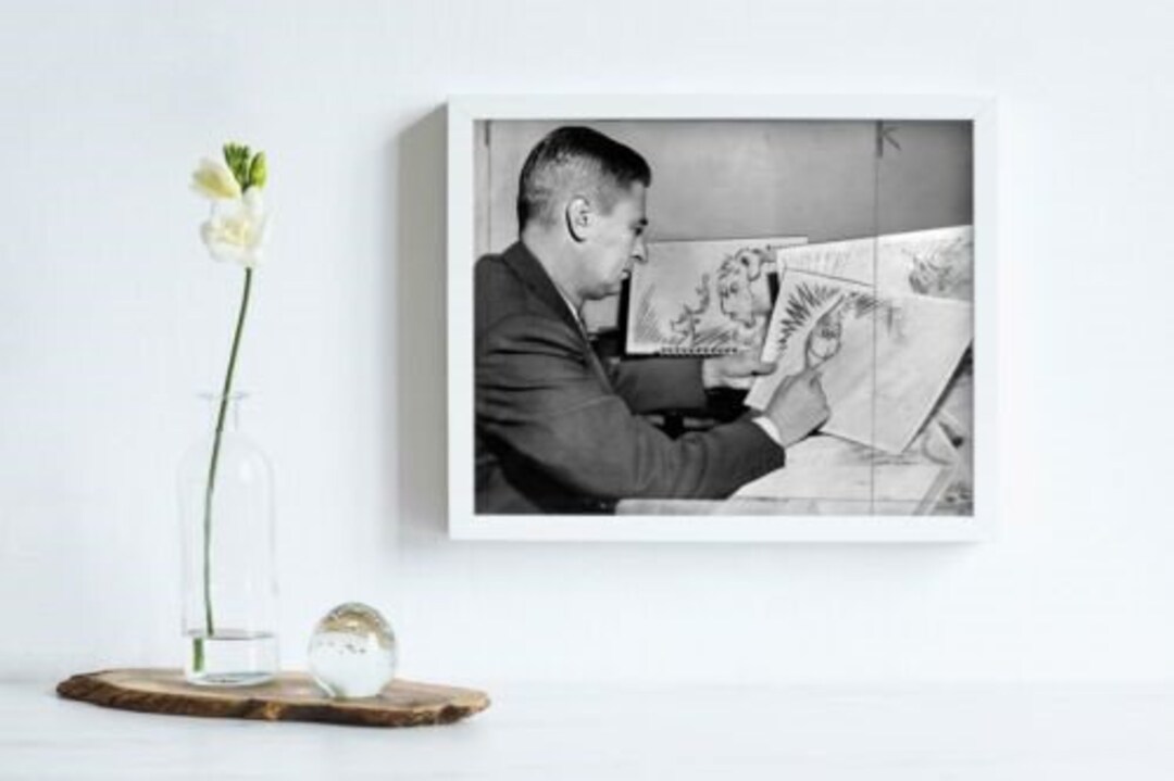 Photo: Dr. Seuss Draws Grinch Ted Geisel How the Grinch - Etsy