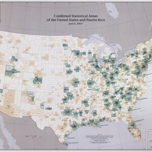 Map 2003 Map Metropolitan and Micropolitan Statistical Areas - Etsy