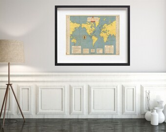 Short Wave Radio Map - Etsy