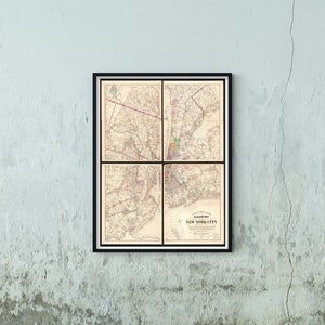 Map 1887 Map Driving Road Chart of the Country Surrounding - Etsy