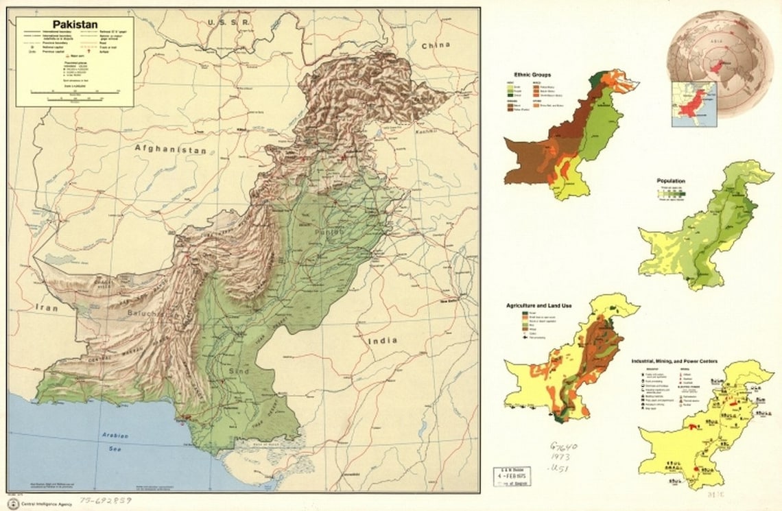 1973 Pakistan Map: Ethnic Groups Comparative Area - Etsy