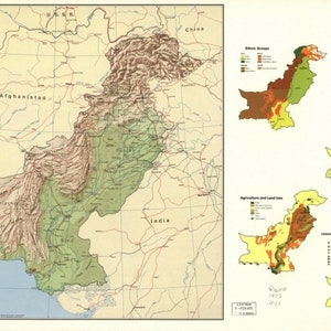1973 Pakistan Map: Ethnic Groups Comparative Area Population Map Map of ...