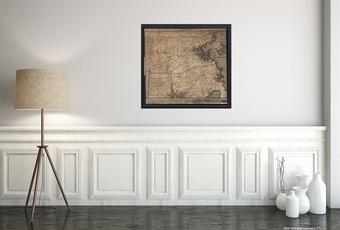 1775 Map to the Hone. Jno. Hancock Esqre. President of Ye | Etsy