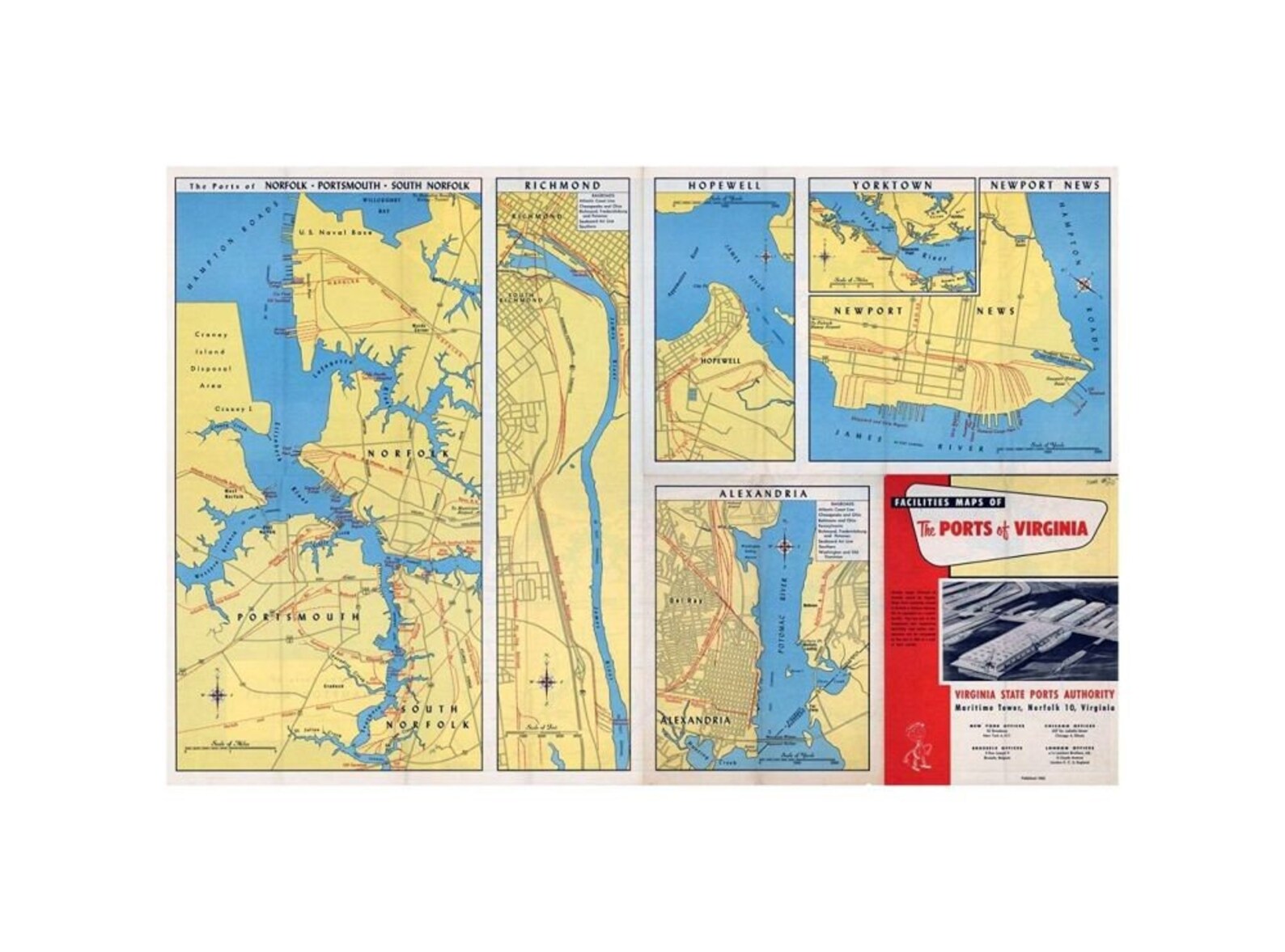 The Ports of Virginia 1962 - Etsy