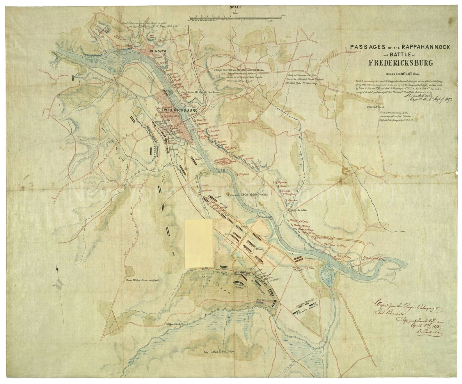 Map 1863 Map Passages of the Rappahannock and Battle of - Etsy
