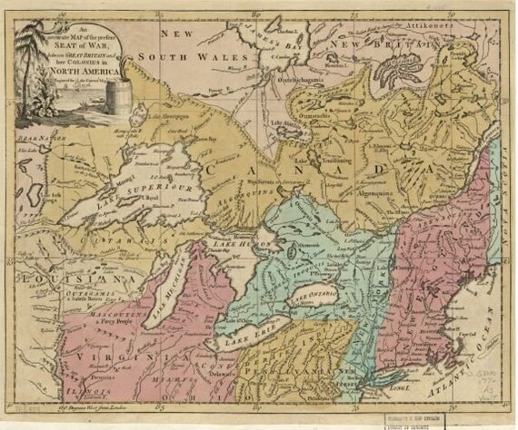 1776 Map an Accurate Map of the Present Seat of War Between | Etsy