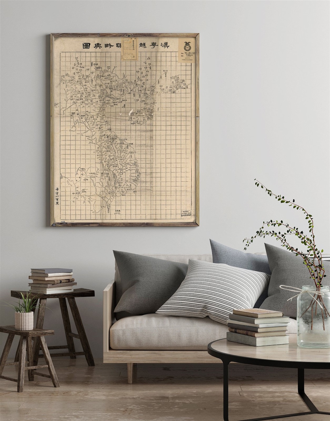 1870 Map Dian Yue Yuenan Lian Jie Yu Tu Boundaries China - Etsy