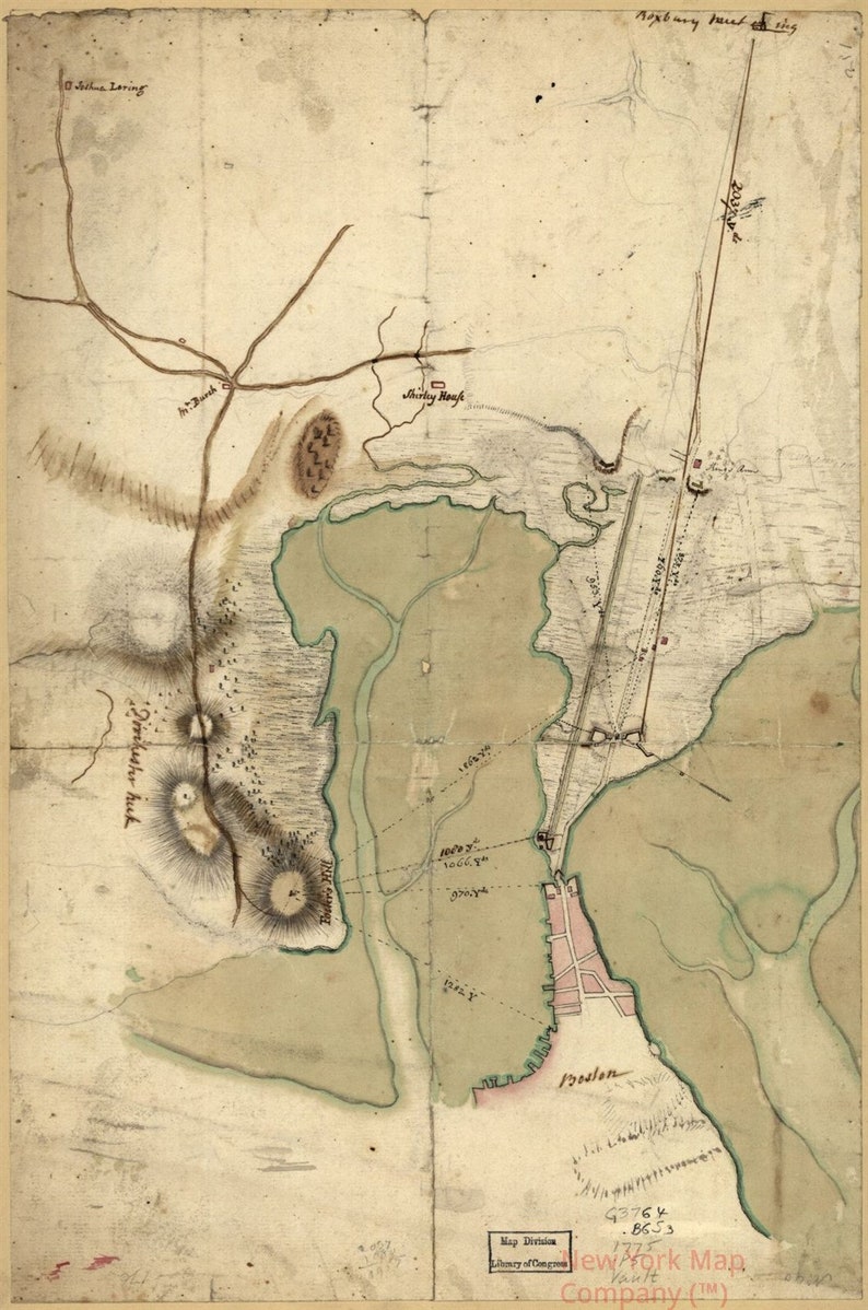 1775 Map Map of the Neck and Environs Bostonboston - Etsy