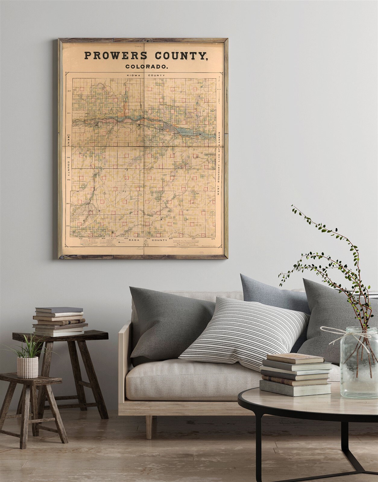 Map 1889 Map Prowers County Colorado Cadastral Colorado | Etsy