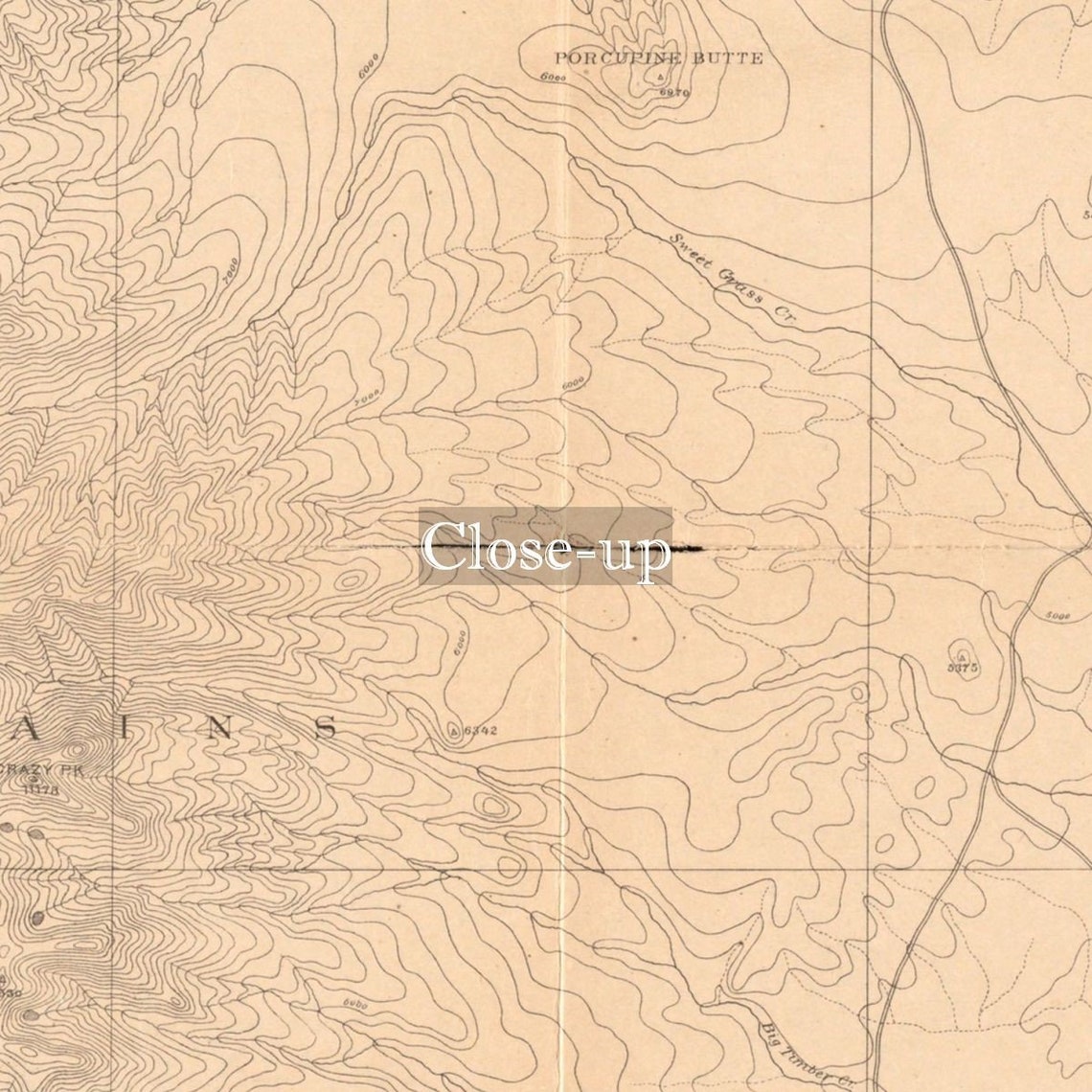 Map 1882 Map Montana Crazy Mountains of Crazy Mountains | Etsy