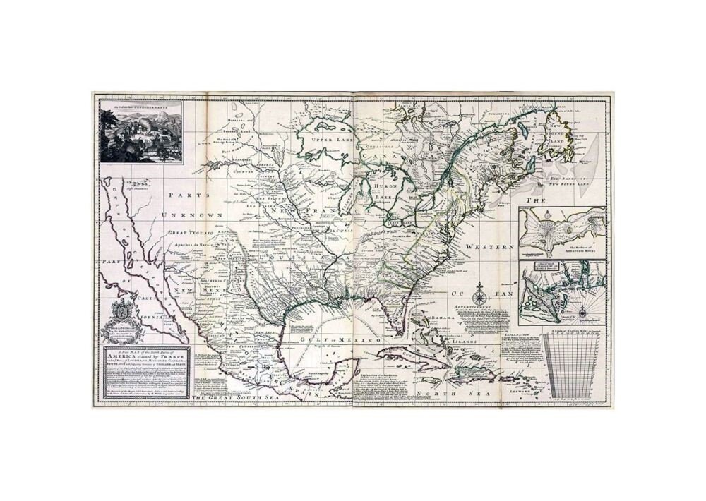Map A New Map of the North Parts of America Claimed by France. | Etsy