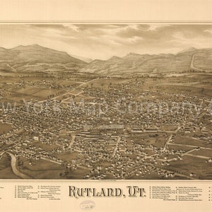 Map 1885 Map Rutland Vt. Map Subjects: Rutland Rutland - Etsy