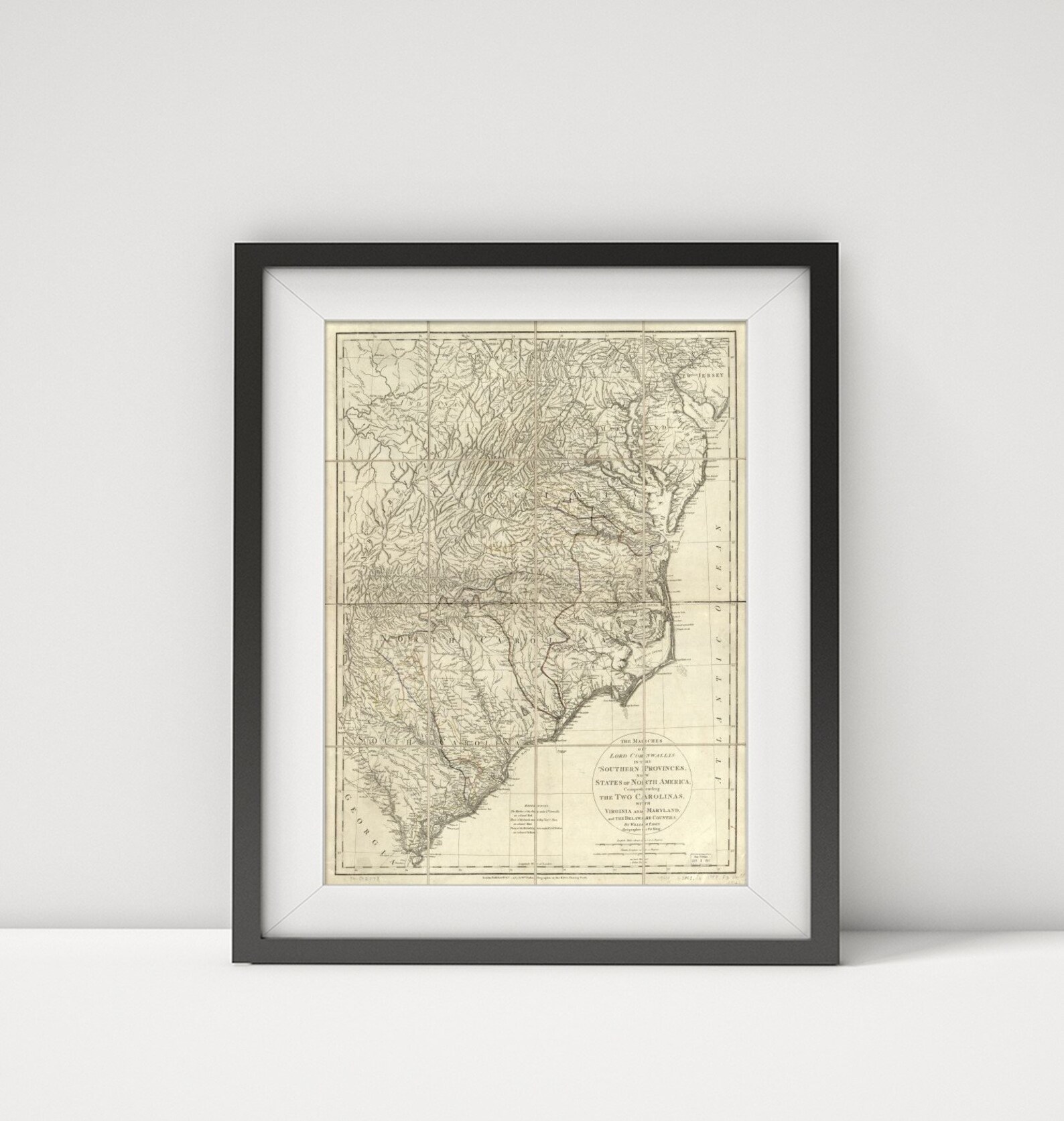 1787 Map The marches of Lord Cornwallis in the Southern | Etsy