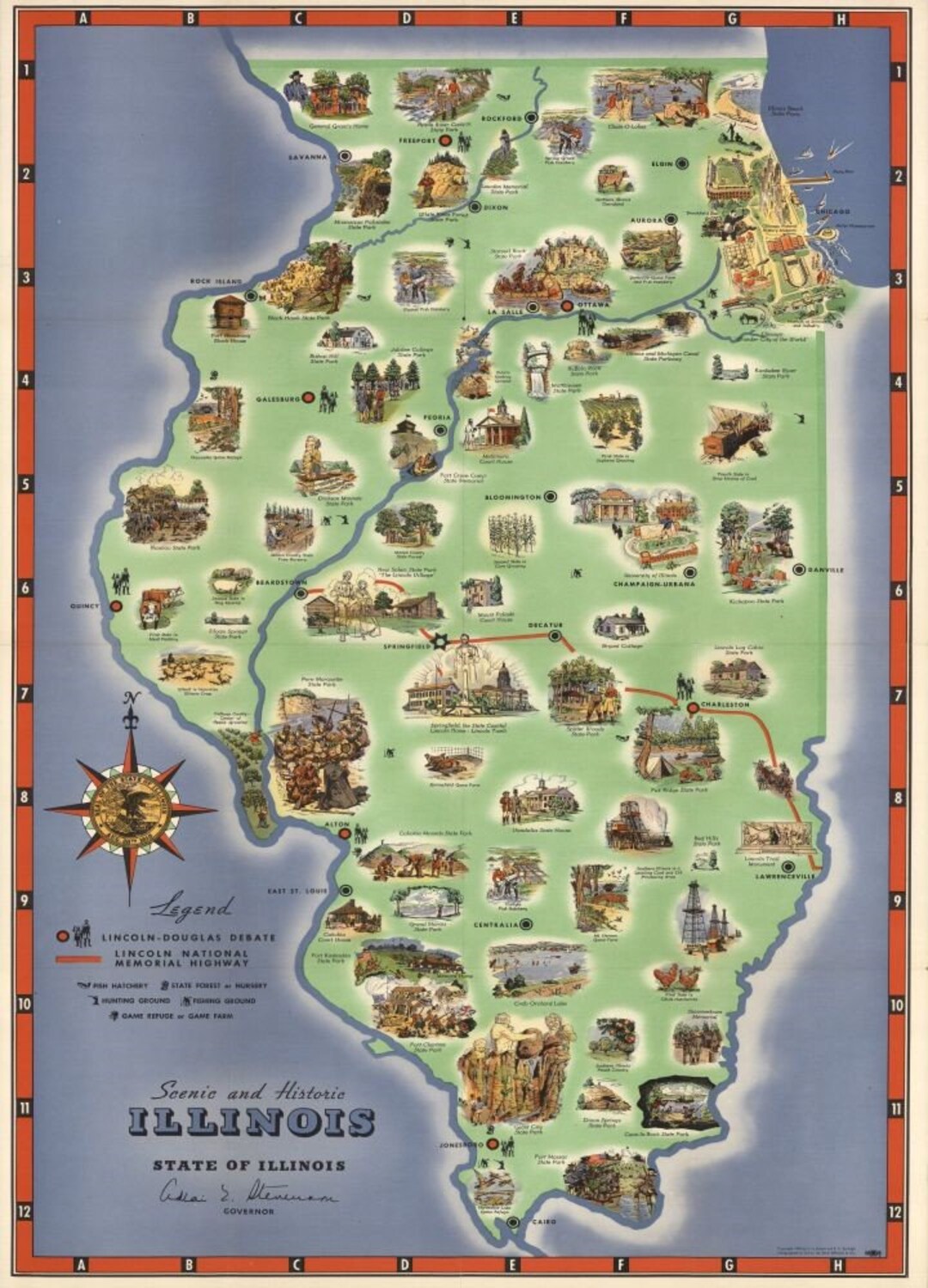 1000 Piece Jigsaw Puzzle: Map Pamphlet Scenic and Illinois. - Etsy