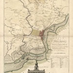 1777 Map of the City and Environs of Philadelphia, Early Pennsylvania ...