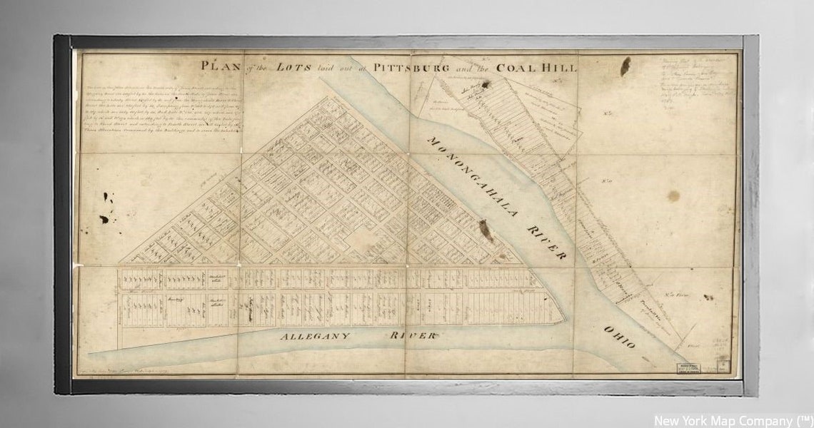 1787 Map Map of the Lots Laid Out at Pittsburg and the Coal - Etsy