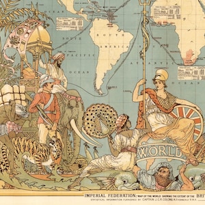 Map: Imperial Federation Map of the World Showing the Extent of the ...