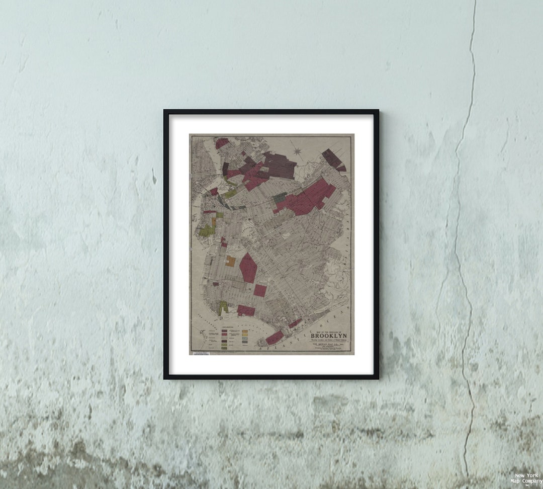 1920 Map of New York Map of the Borough of Brooklyn Showing - Etsy