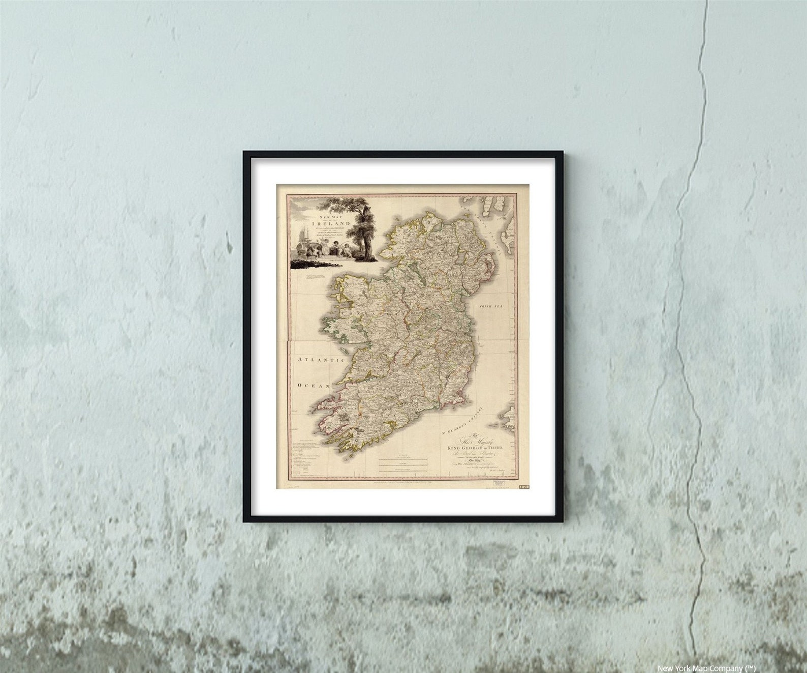 1797 Map A New Map of Ireland: Civil and Ecclesiastical S.I. - Etsy