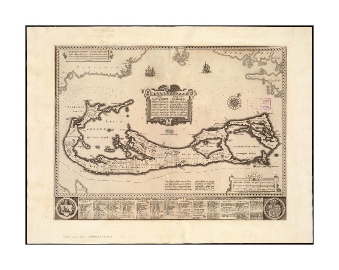 1626 Map Bermuda Mappa æstivarum Insularum Alias Bermudas - Etsy