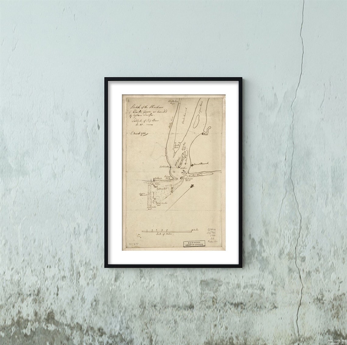 1780 Map Sketch of the Harbour of Charles Town | Etsy