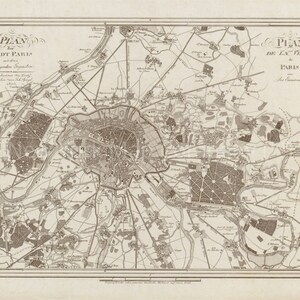 1805 Map Plan Der Stadt Paris Mit Ihren Umliegenden Gegenden - Etsy