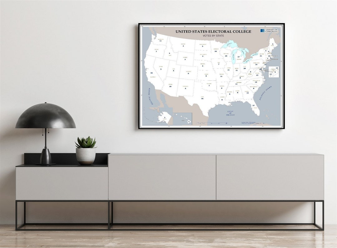 2008 Map of United States Electoral College Votes by State - Etsy