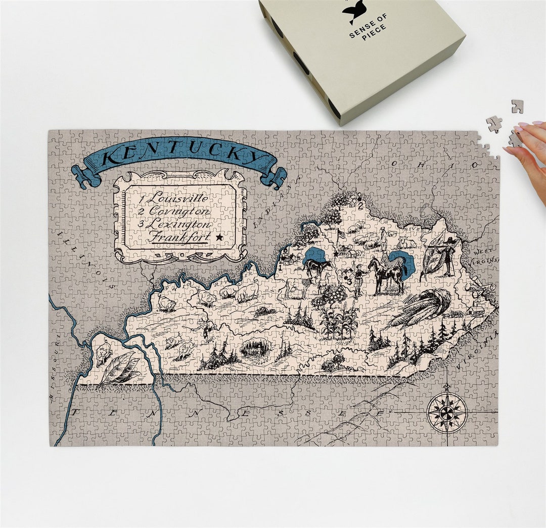 1931 Map of Kentucky 1000 Piece Adult Jigsaw Puzzle Jigsaw - Etsy