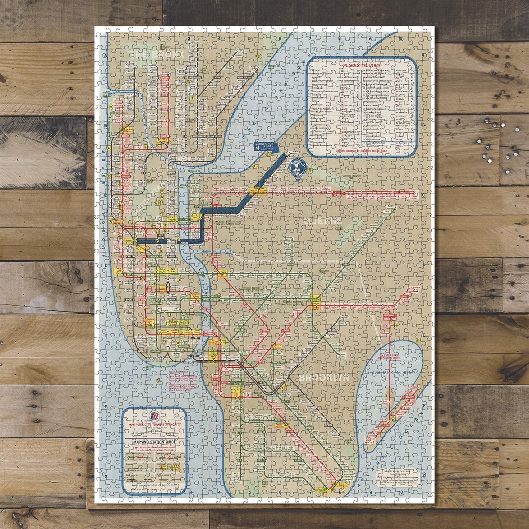 1000 Piece Jigsaw Puzzle: New York City Transit Maps NYC - Etsy