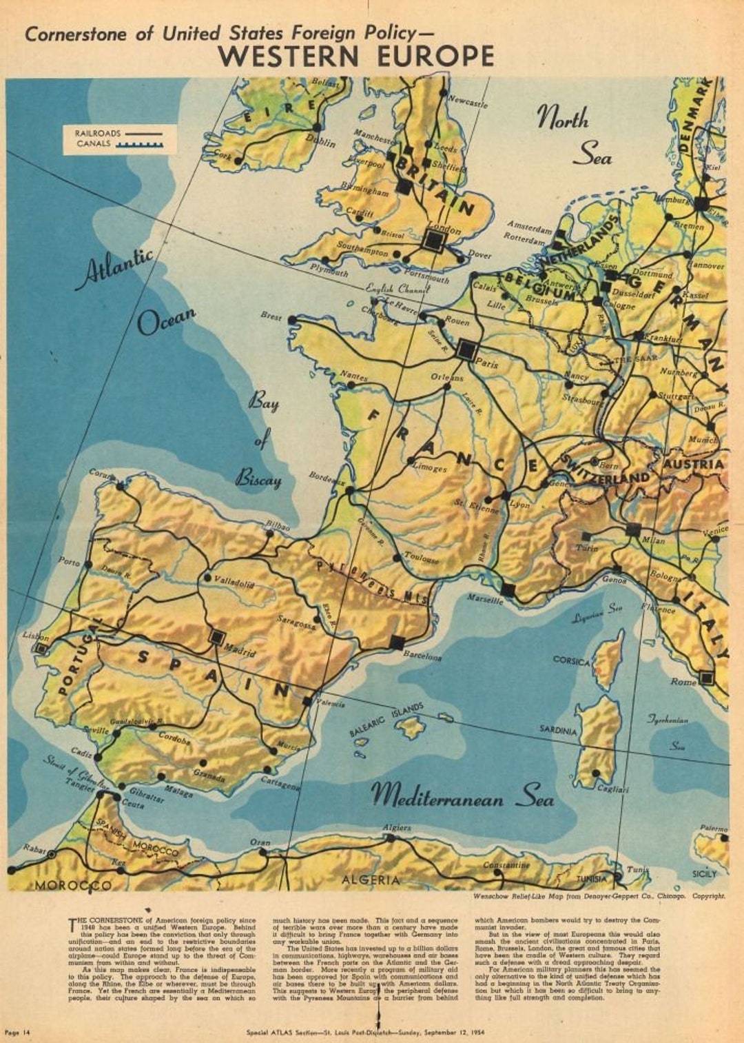 1954 Map of Western Europe 500 Piece Adult Jigsaw Puzzle - Etsy