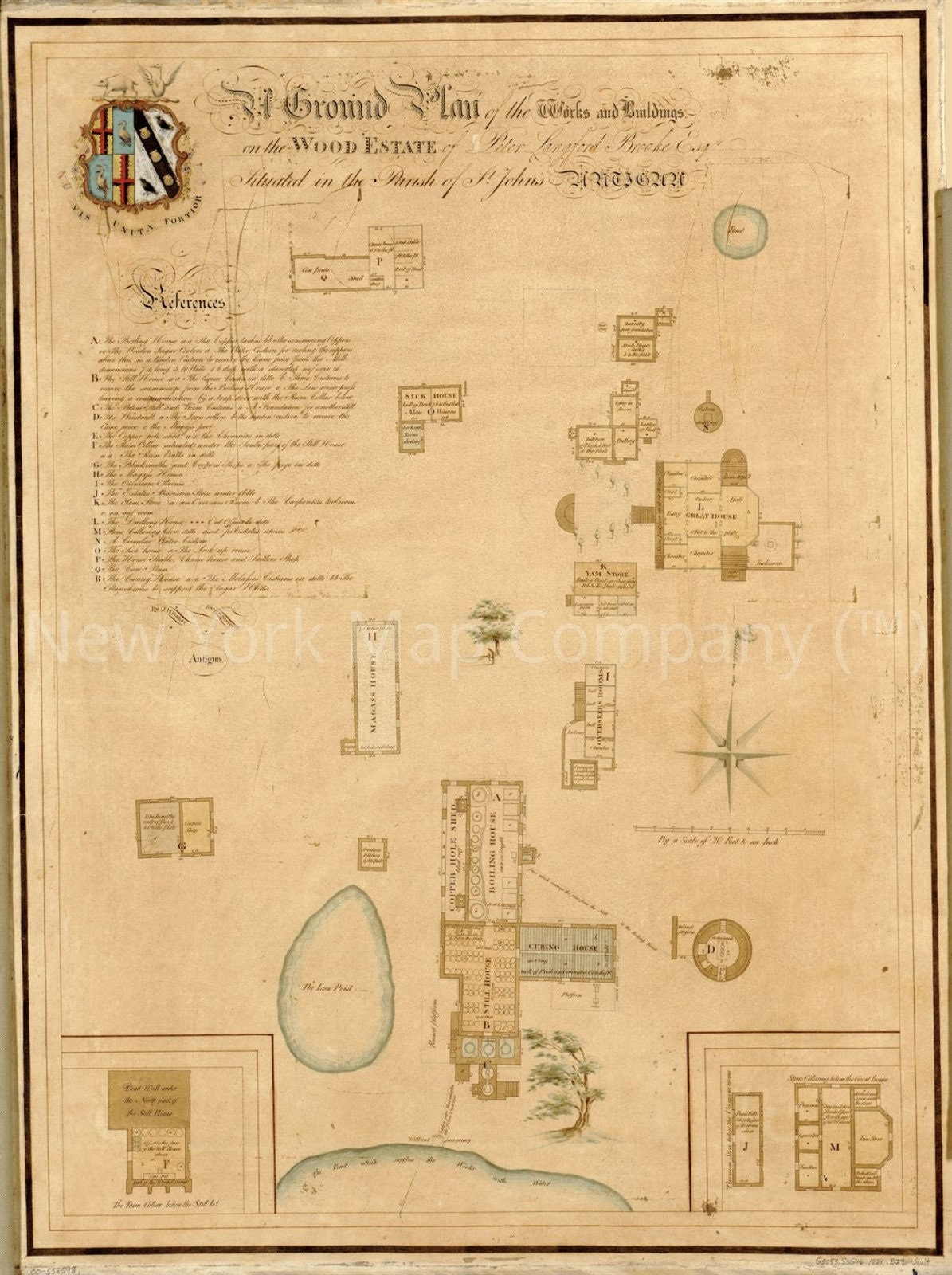 1821 Map A Ground Plan of the Works and Buildings on the Wood - Etsy