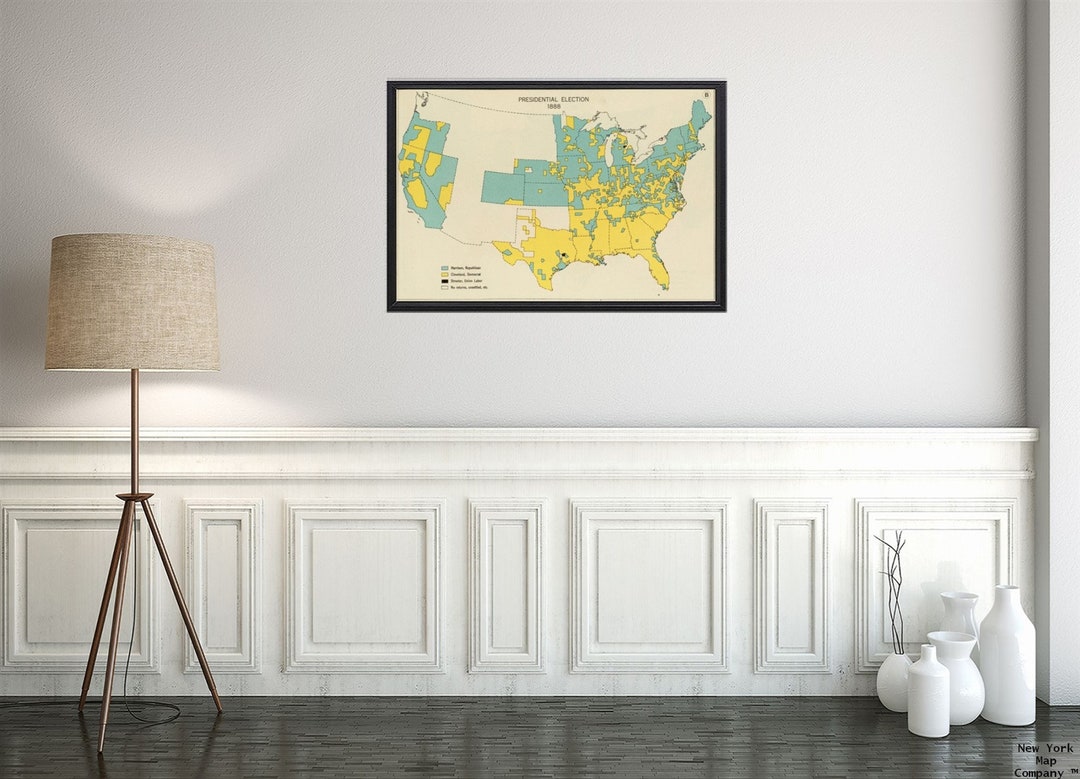 1932 Map Presidential Election 1888 Notes: From - Etsy