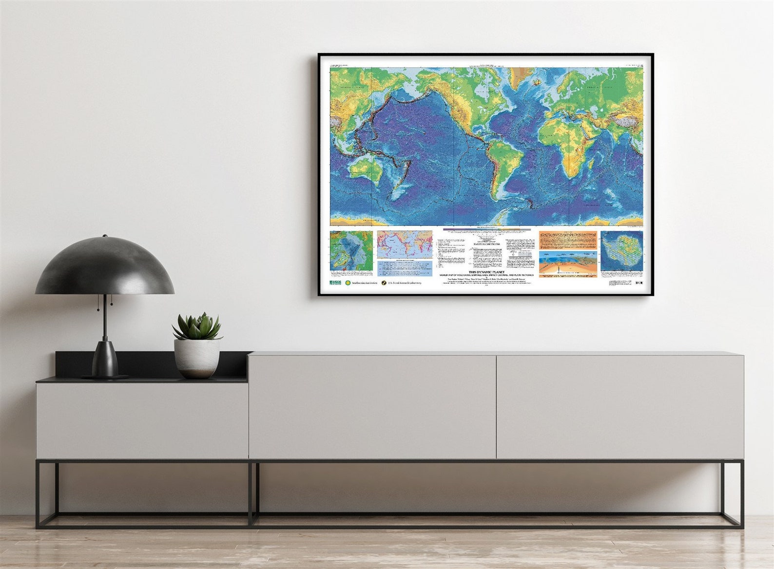 Map of This Dynamic Planet: World of Volcanoes Earthquakes - Etsy