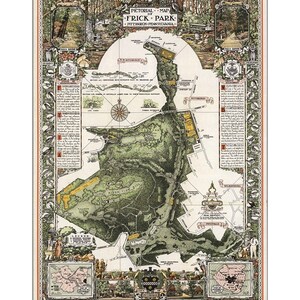 1954 Pictorial Map of Frick Park Pittsburgh Pennsylvania - Etsy