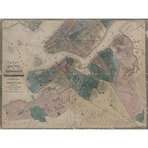 Map 185 Map of New York Map of the Cities of Brooklyn, Williamsburg ...
