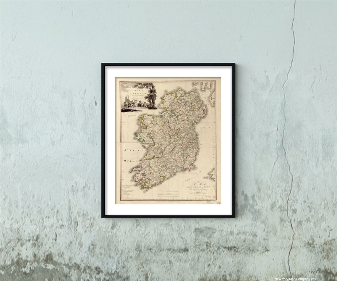 1797 Map A New Map of Ireland: Civil and Ecclesiastical S.I. - Etsy