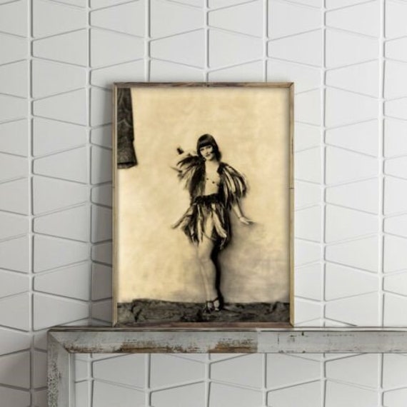 Ziegfeld Photo: Sexy Vintage Flapper Girl Sepia Tone Portrait - Etsy