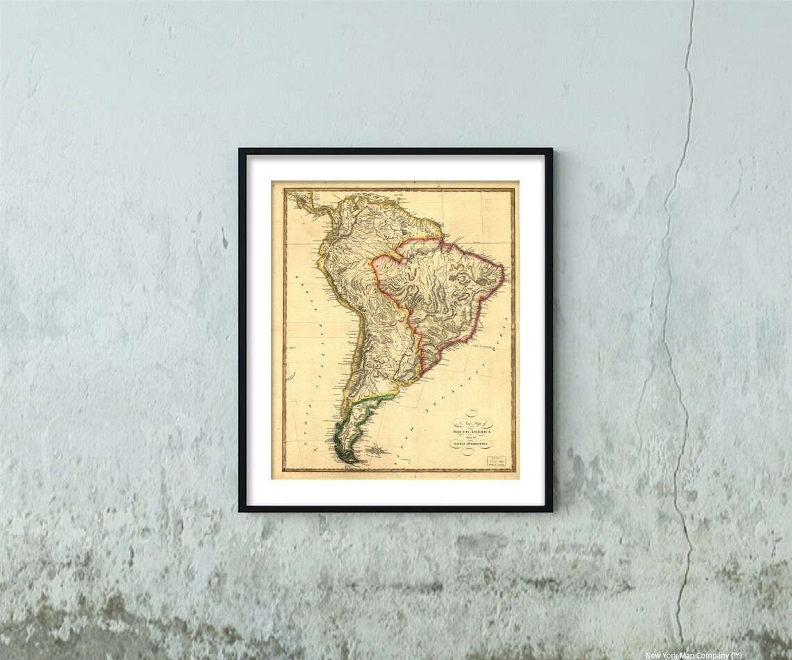 Mapa de 1810 Nuevo mapa de América del Sur de las últimas - Etsy México