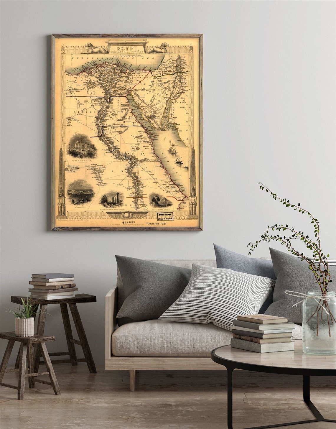 1800 Map Egypt and Arabia Petræasize 18x24 Ready to Frame - Etsy
