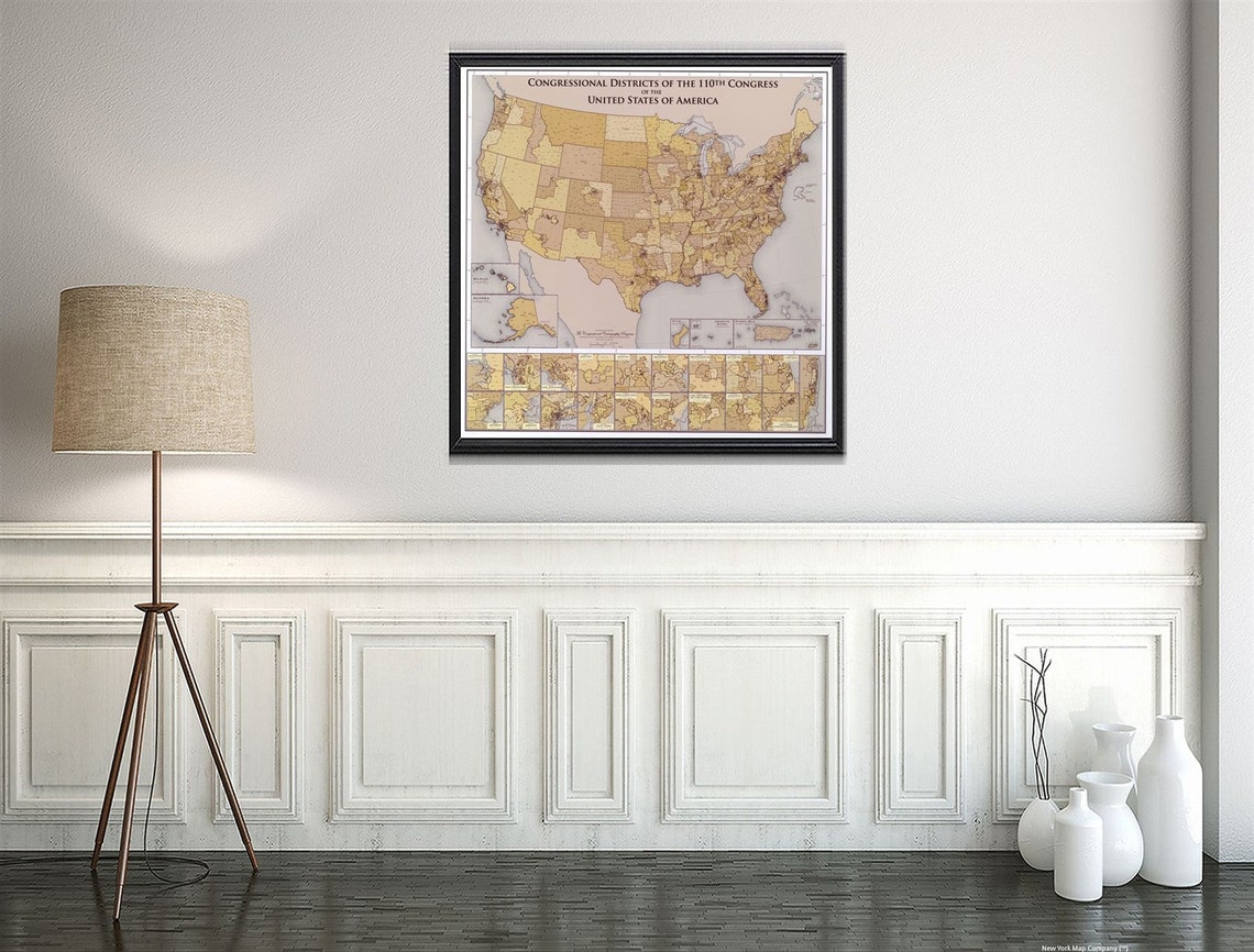 Map 2006 Map Congressional Districts of the 110th Congress - Etsy