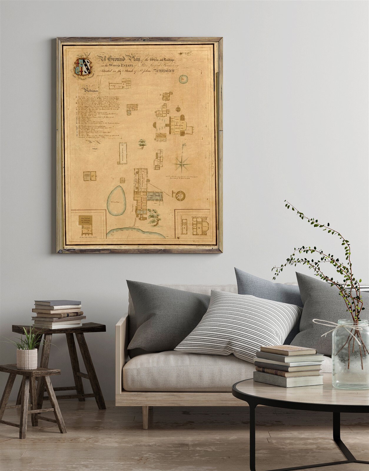 1821 map A ground plan of the works and buildings on the Wood | Etsy